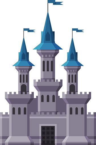 중세 성 타워와 푸른 깃발 동화 돌 요새 고대 요새 화 궁전 외부 벡터 일러스트 0명에 대한 스톡 벡터 아트 및 기타 이미지 0명 건축 독일 Istock