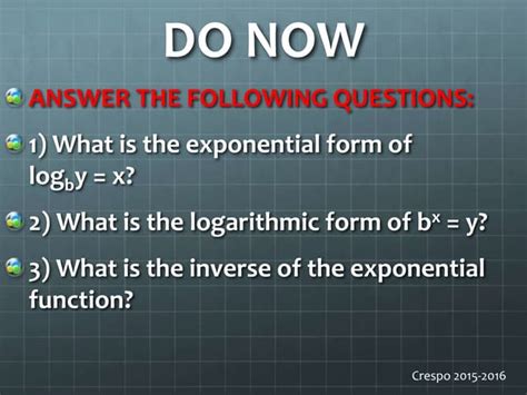 Exponential Logarithm Game Ppt