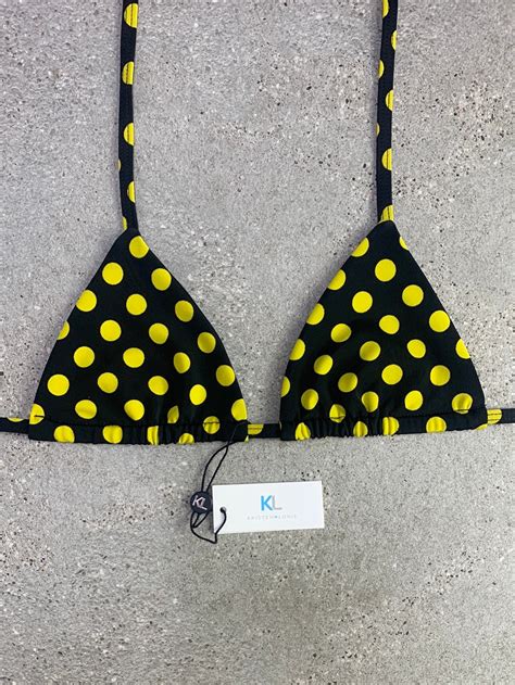 Yellow Polka Dot Bikini Top Kristen Lonie Swimwear