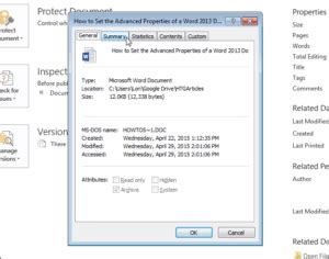 How To Set Advanced Document Properties In Word Airiam