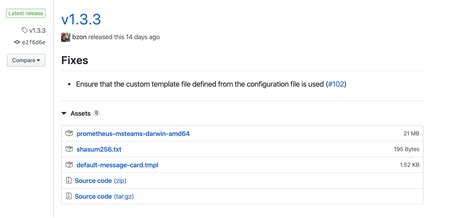 Provide Linux Binary For V133 · Issue 106 · Prometheus Msteams