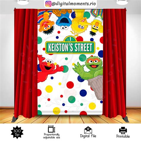 Sesame Street 5x8 Custom Backdrop Digital File Only Digital Moments Rio