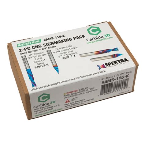 Amana Ams 115 K 2 Pc Cnc Signmaking Carbide 3d