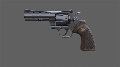 3d Colt Python 357 4 Inch Polished Model Turbosquid 2035861