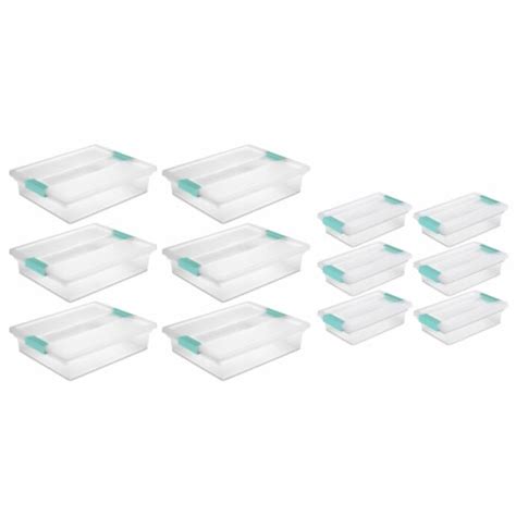 Sterilite Large Clip Storage Box Container 6 Pack Small Clip Box 6