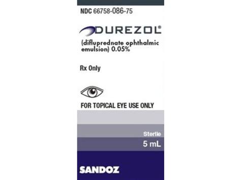 Durezol Difluprednate Ophthalmic Emulsion 005 5 Ml Sandoz Rx