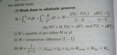 Irreversible Adiabatic Compression Work Done Formula