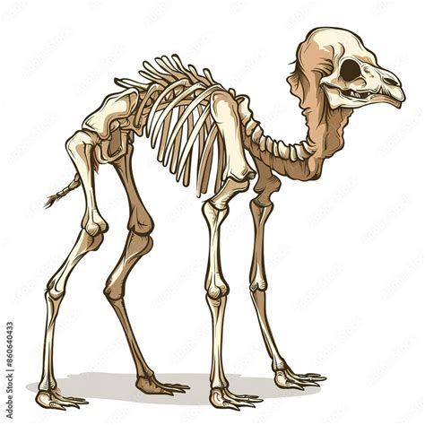 Camel Skeleton Cartoon Isolated Whitebackground Stock Illustration