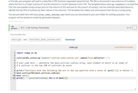 Solved LAB Numpy Percentiles A Imagine You Are Chegg Com