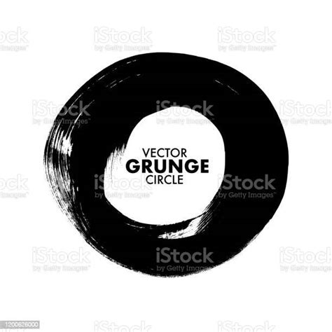 흰색 배경에서 격리된 원 벡터 브러시 스트로크입니다 그런지 손으로 그린 검은 페인트 둥근 드라이 브러쉬 스트로크 건강관리와