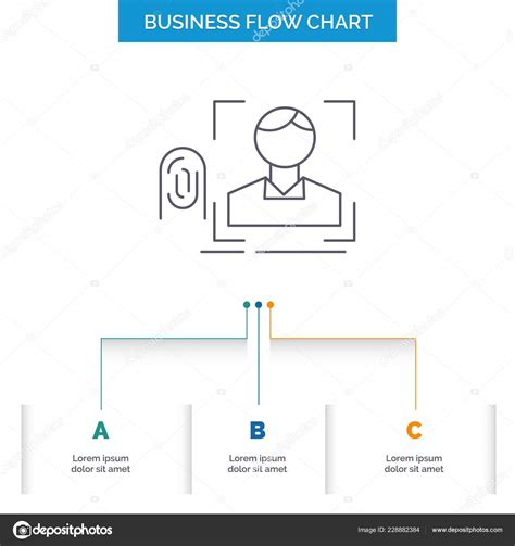 Finger Fingerprint Recognition Scan Scanning Business Flow Chart Design Steps Stock Vector By