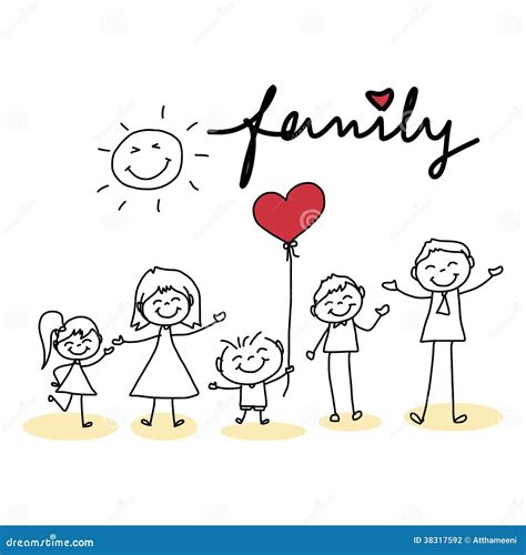 Ilustracion Una Familia Feliz Dibujo De Familia Feliz 100 Con Gran