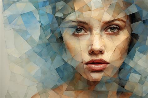 Premium Ai Image Portrait Of Person With Fragmented Shapes Effect