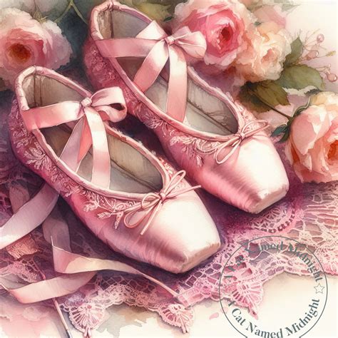 Watercolor Ballet Shoes Clipart Bundle Pink Ballet Shoes Clip Art