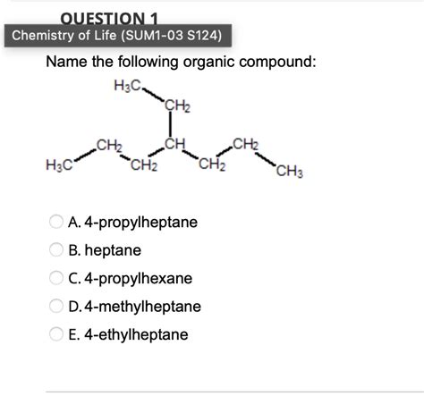 Solved Ouestion 1chemistry Of Life Sum1 03 ﻿s124name The