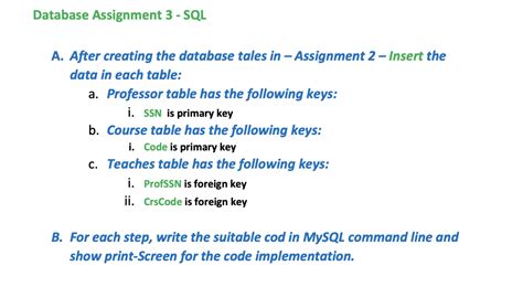 solved database assignment 3 sql for the following