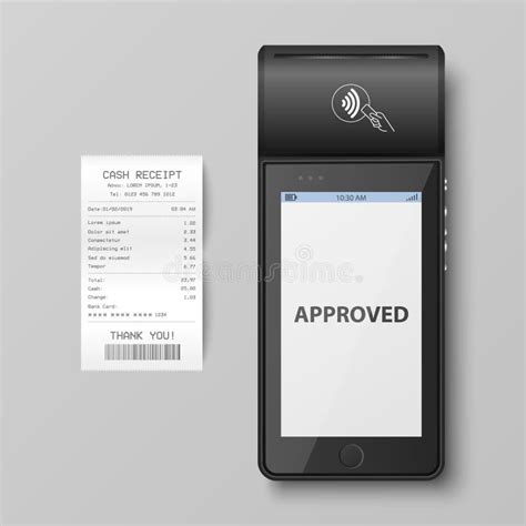 Vector 3d Nfc Payment Machine With Approved Status Paper Check Receipt Isolated Wi Fi
