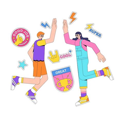 Premium Vector Men And Women Finish The Job And Then Do A Highfive With Illustrations Plus