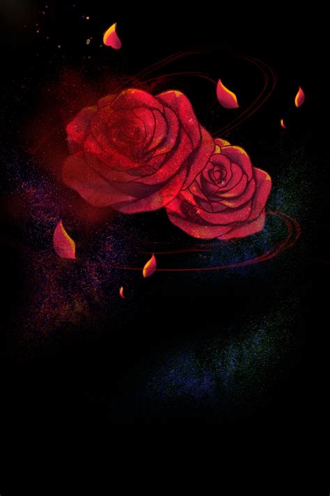 جو أسود وردة حمراء خاتم الماس H5 مواد أساسية أسود الغلاف الجوي