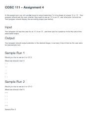 Assignment Pdf COSC Assignment In This Assignment You Will Use For Loops To Output