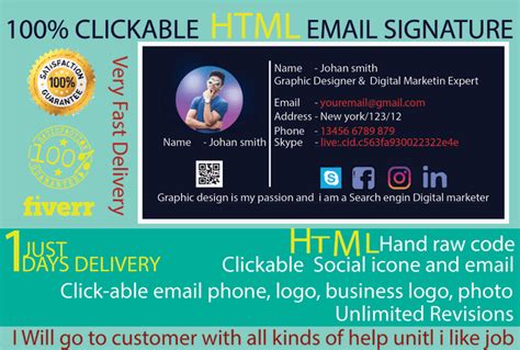 design a responsive clickable html email signature by maksudulhoque11