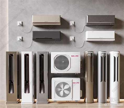 空调组合3d模型下载【id 1139078295】 知末3d模型网