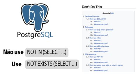Coisas Que Você NÃo Deveria Usar No Postgresql