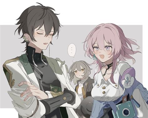 Trailblazer March Th Stelle And Dan Heng Honkai And More Drawn By Note Nii Danbooru