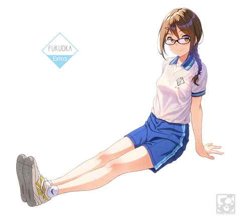 Safebooru 1girl Artist Logo Artist Name Bangs Bare Legs Black Framed
