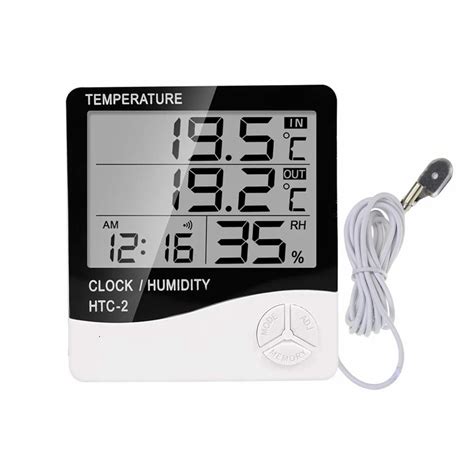 Thermometer Humidity Meter Clock With External Probe Htc 2 At ₹ 200 Piece Temperature Meter