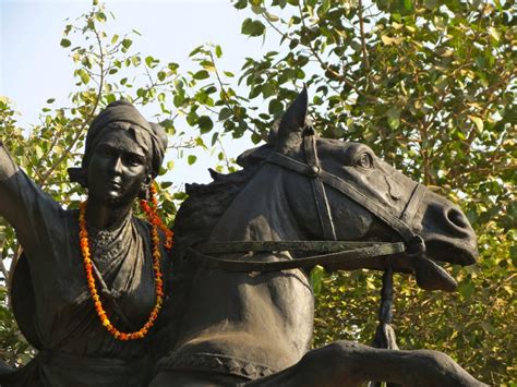 Equestrian Statue Of Rani Of Jhansi Lakshmibai In Gwalior Madya