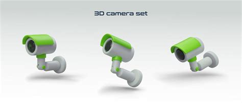 Premium Vector Set Of Realistic Surveillance Cameras Vector Object In Different Positions
