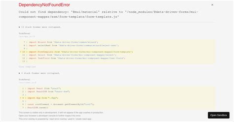 Data Driven Forms Example Codesandbox