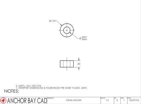 Segment 7 Dimensioning Tolerance Dana Novak CAD Portfolio