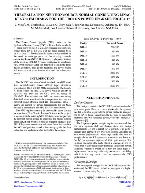 Pdf The Spallation Neutron Source Normal Conducting Linac Rf System Design For The Proton