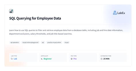 Sql Querying For Employee Data Mastering Database Retrieval Labex