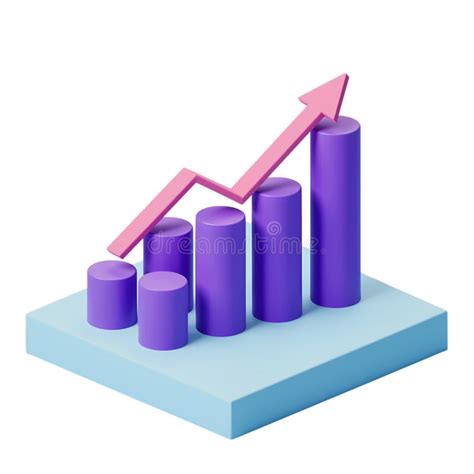 3d Graphic Of An Increasing Bar Chart Showing Growth Stock Illustration