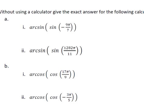 Inverse Trigonometric Functions Teaching Resources