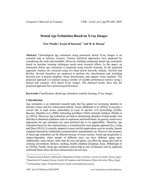Pdf Dental Age Estimation Based On X Ray Images