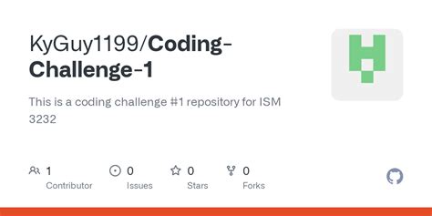 Github Kyguy1199coding Challenge 1 This Is A Coding Challenge 1 Repository For Ism 3232