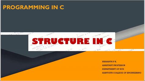 Structure In C Est 102 Programming In C Youtube
