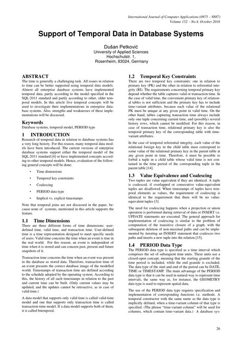 Pdf Support Of Temporal Data In Database Systems