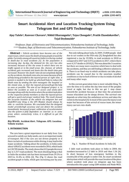 Smart Accident Detection And Alert Message System Pdf Injuries Diseases And Conditions