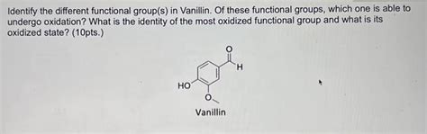 Solved Identify The Different Functional Group S In