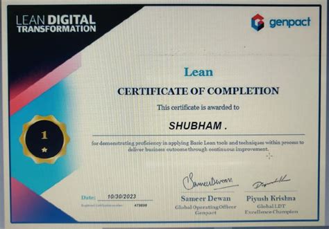 Shubham Kanojia On Linkedin Genpact Learninganddevelopment Leansixsigma