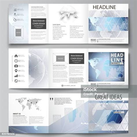 편집 가능한 레이아웃의 최소한의 벡터 그림입니다 3 크리에이 티브 평방 브로셔 나 전단지 디자인 서식 파일을 포함 한다 기술