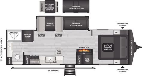 Cougar Half Ton Luxury Travel Trailers Model 26lbw Floorplan