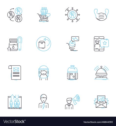 User Help Linear Icons Set Assistance Support Vector Image