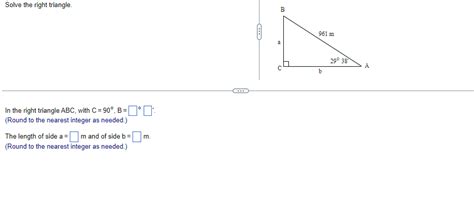 Solved Solve The Right Triangle In The Right Triangle ABC Chegg Com