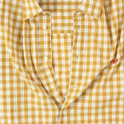 【楽天市場】 Diesel ディーゼル メンズ チェック柄 ダブルスリーブ オーバーサイズ 長袖コットンシャツ【s Doubler】【サイズl】【2サイズ程大きめのサイズ感】【マスタード